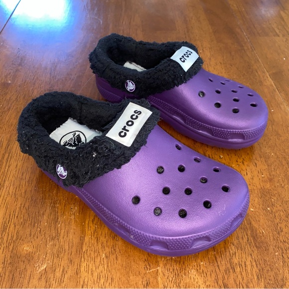 CROCS | Shoes | Crocs Purple Fuzzy Clogs | Poshmark